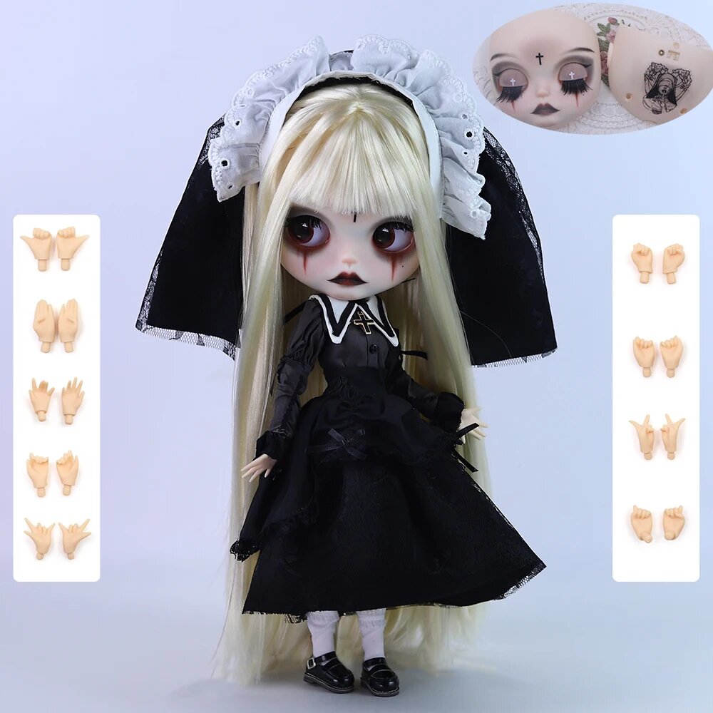 Dream Fairy ICY DBS Blyth 1/6 кукла монахиня 30 см Черный, doll clothes shoes