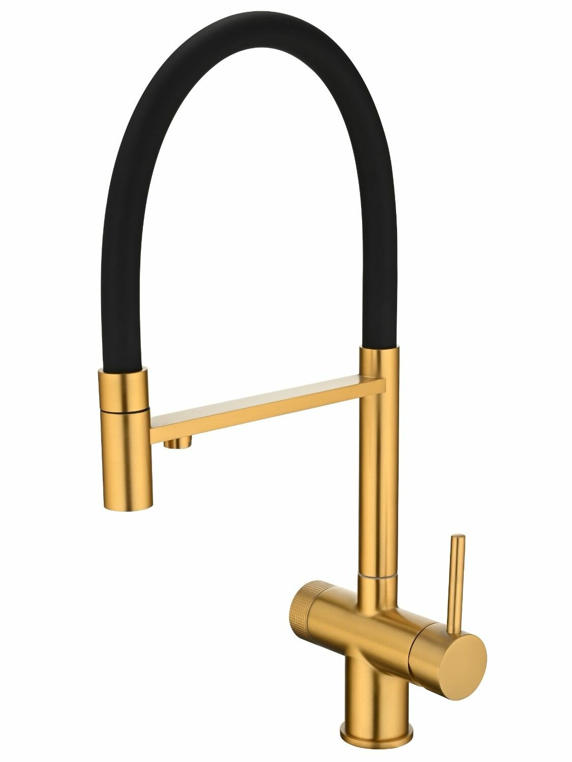 Кухонный смеситель 3в1 EMAR ЕС - 7024 PVD Golden