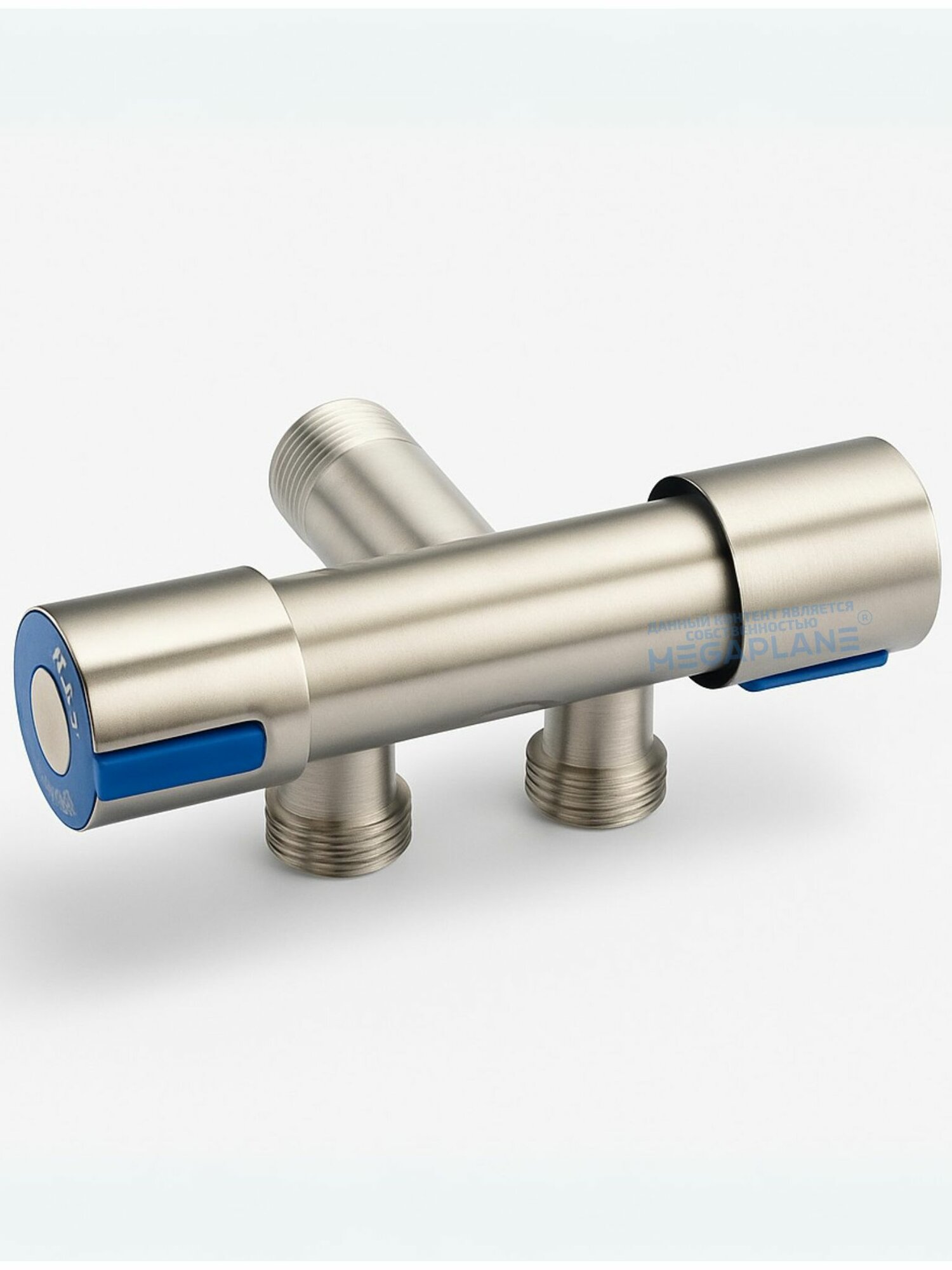 Кран угловой 2вых. для сантехнический приборов 1/2" НАР/НАР/НАР