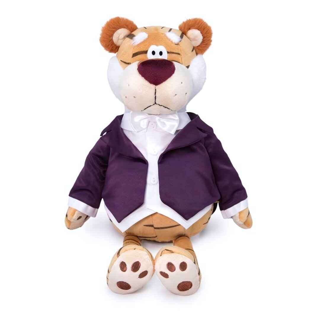 Мягкая игрушка тигр Генрих 30 см, элегантный костюм, подарок детям