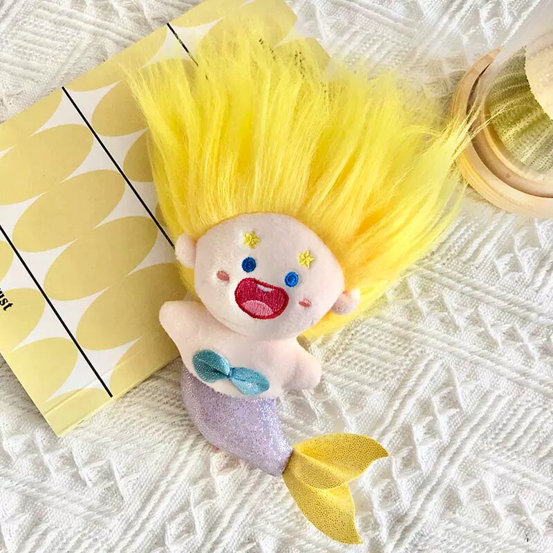 Оригинальный и очаровательный плюшевый брелок-русалка для ключей от машины, милый хлопковый кукольный аксессуар для