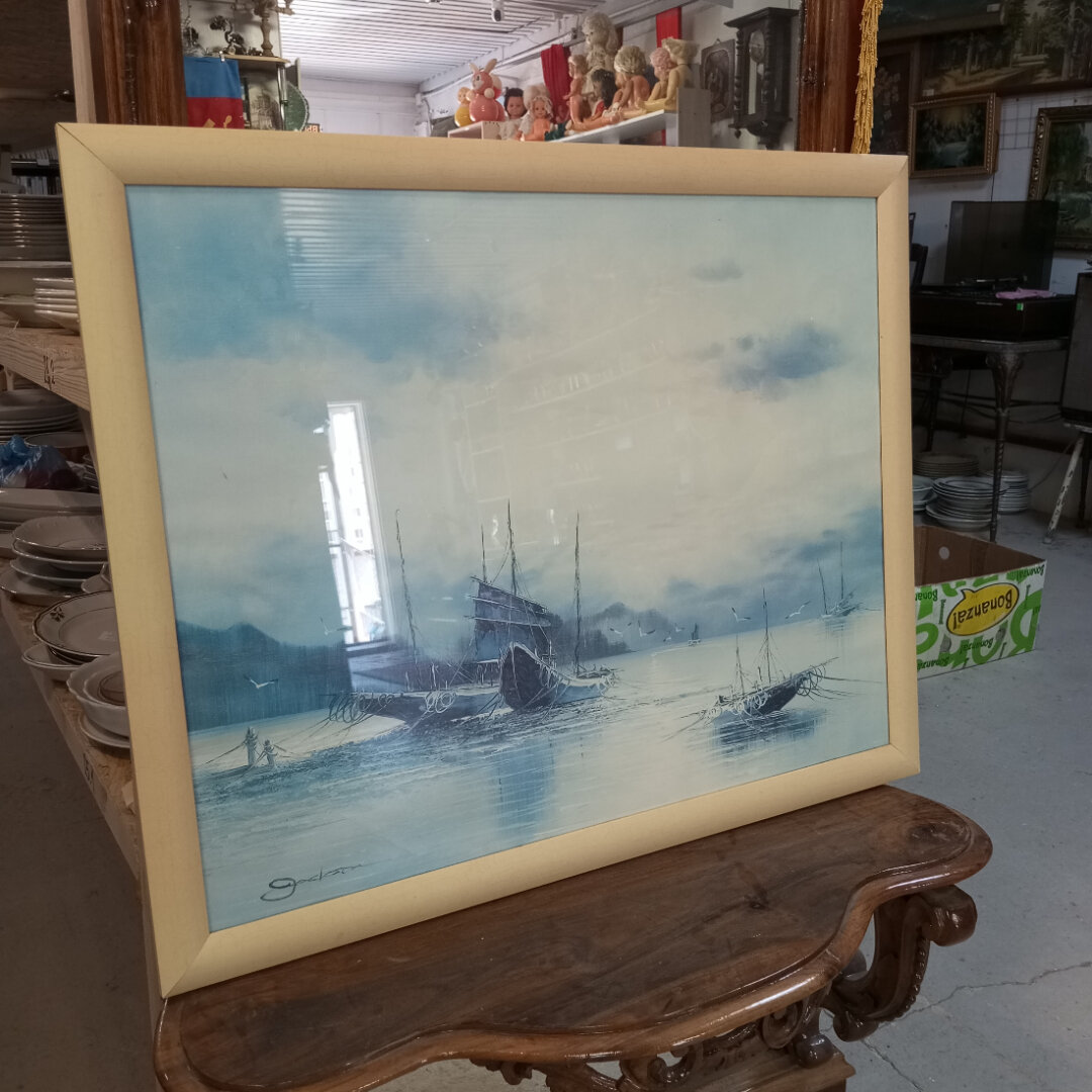 Картина "Морская бухта", цветная печать на бумаге, рамка со стеклом.