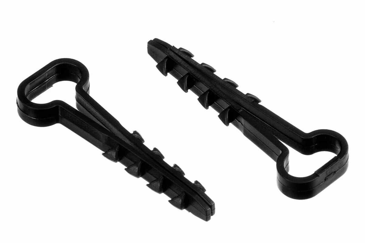 Дюбель-хомут DM PLAST 6-12 для плоского кабеля, чёрный 100шт dx6-12-1dm