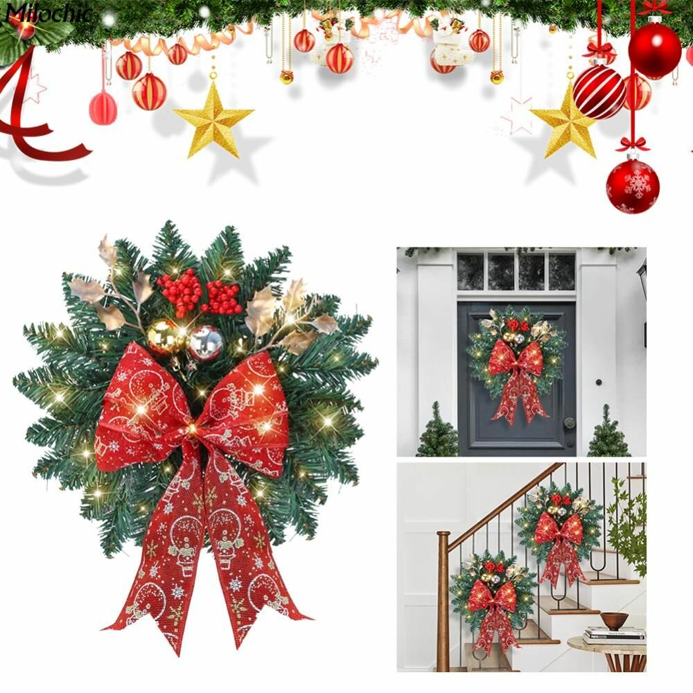 Рождественский искусственный венок для декора дверей и окон