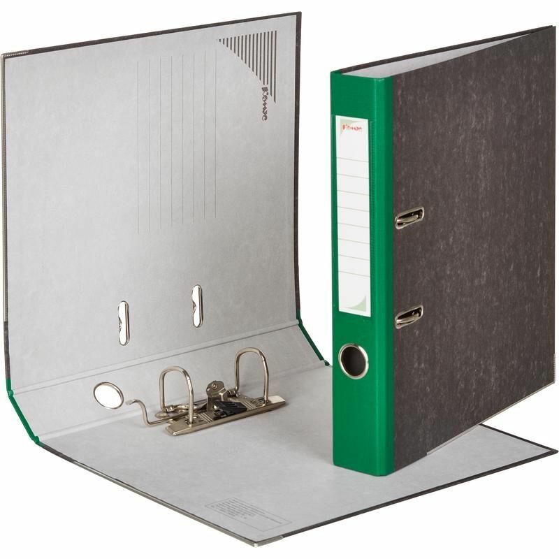 Папка-регистратор Комус 50 мм мрамор зеленая