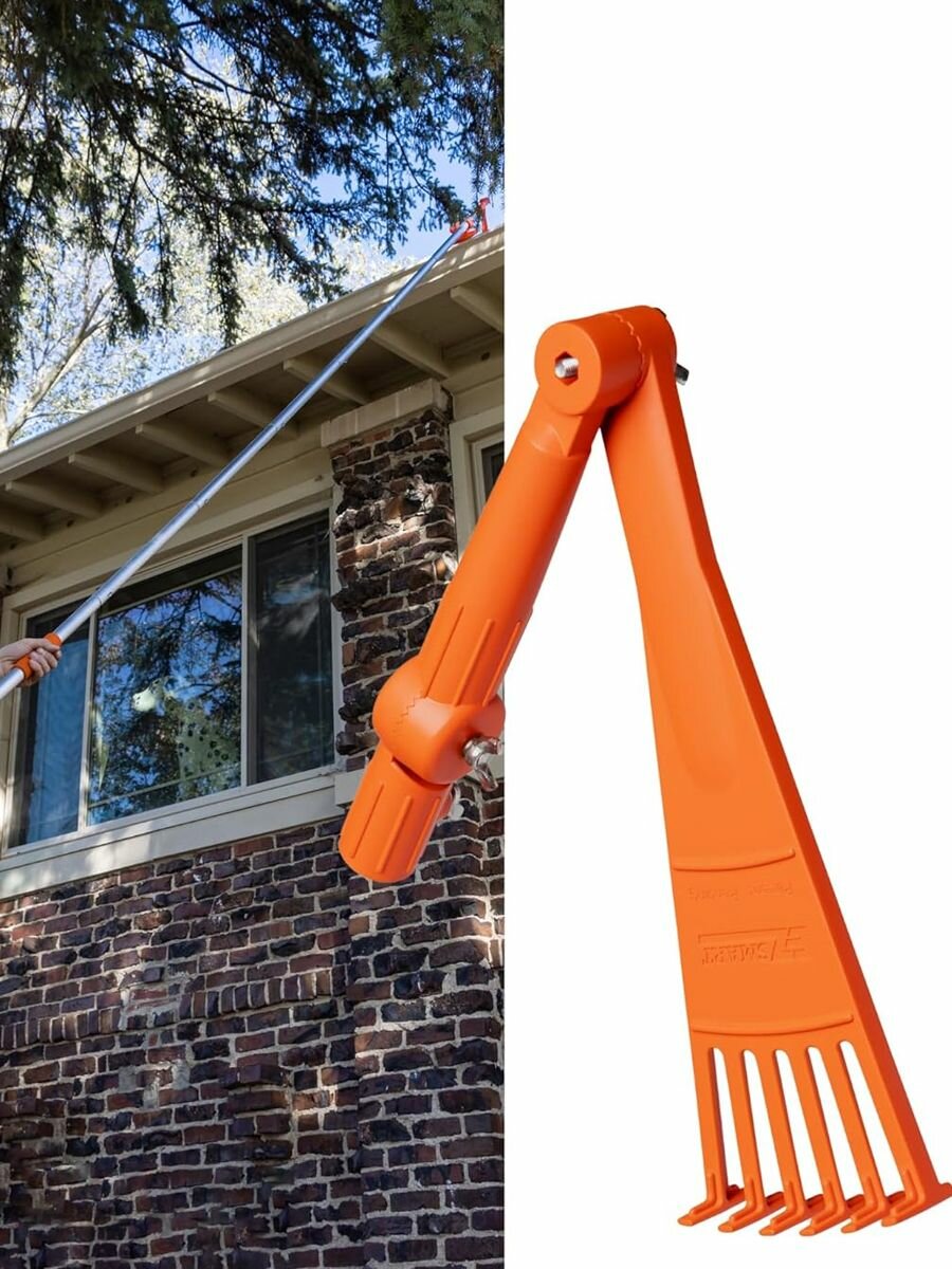 Мини-грабли инструмент для очистки водосточных желобов от листьев и мусора с крыш, водостоков и труднодоступных мест подходит для стандартной резьбы Acme=v=