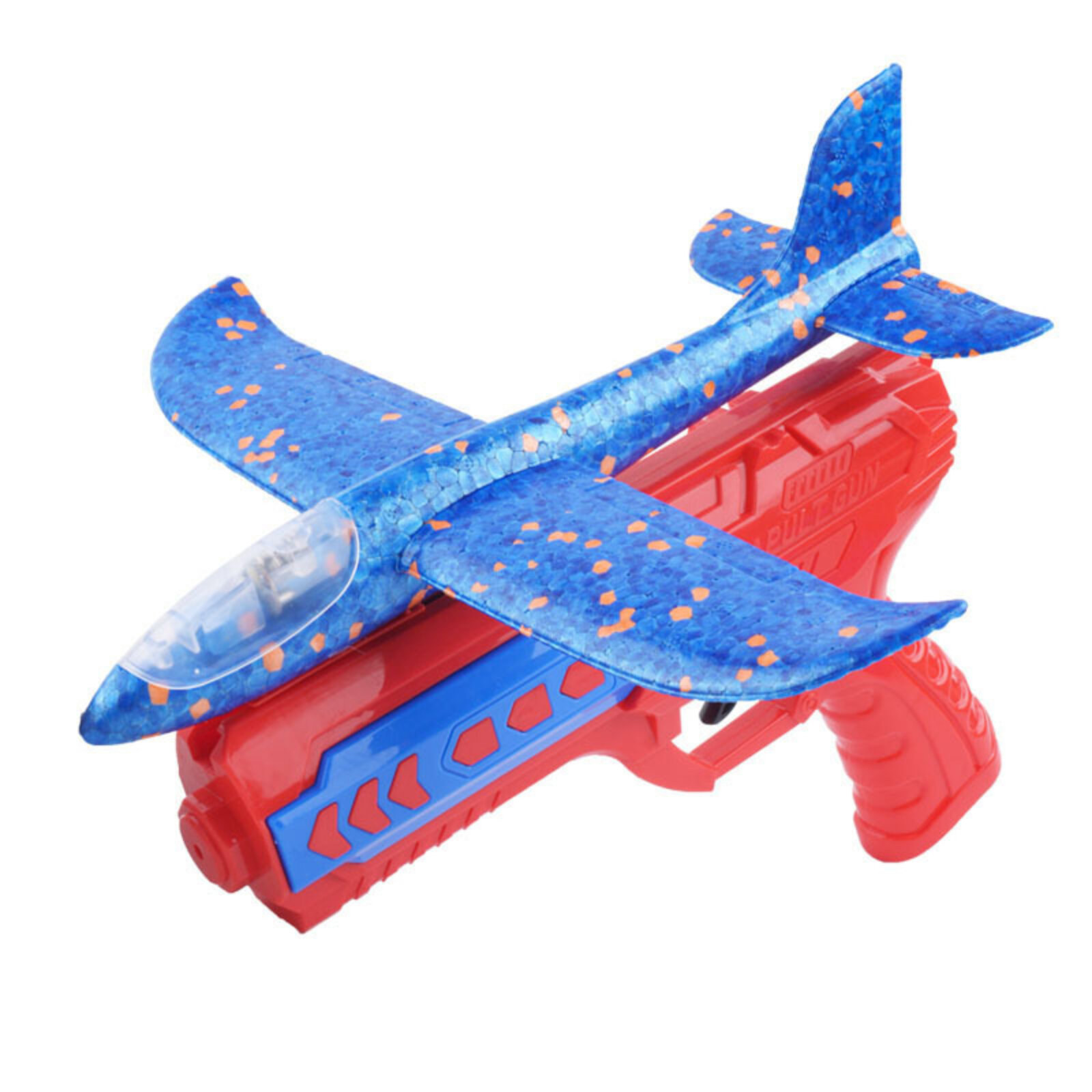 Набор запускателя пенывого самолета - Редкая светлая версия, 2 в 1 игрушка-авиация, 1 цветной самолет, запускатель игрушек-авиаций, 2 режима полета, горизонтальный, вращательный, материал EPP смола, легкий, гибкий, эластичный, ударопрочный, портативный,