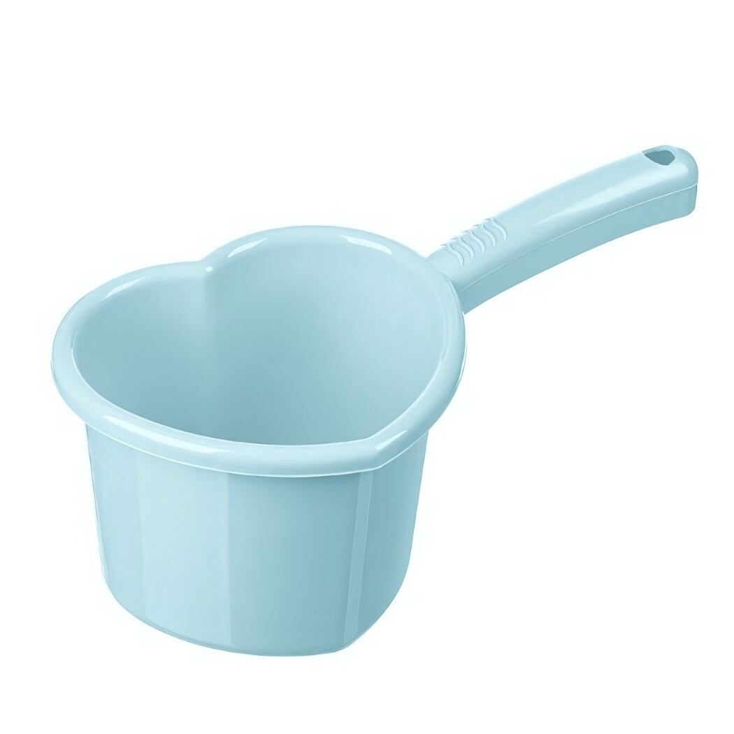 Ковш пластиковый 1,5л с удобной ручкой, форма сердца, светло-голубой, для кухни и ванной