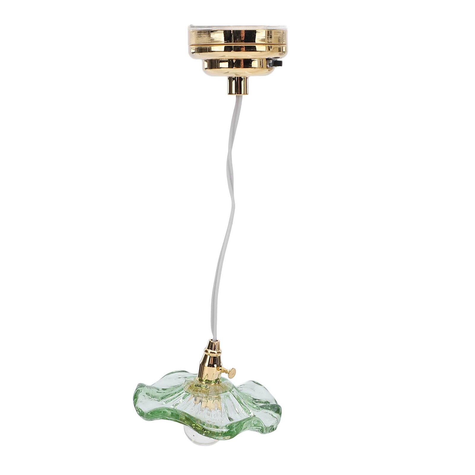 1:12 1:6 Миниатюрный кукольный домик Потолочный светильник Реквизит для сцены Микродекорации Стеклянная круглая лампочка Мебель Освещение Зеленый