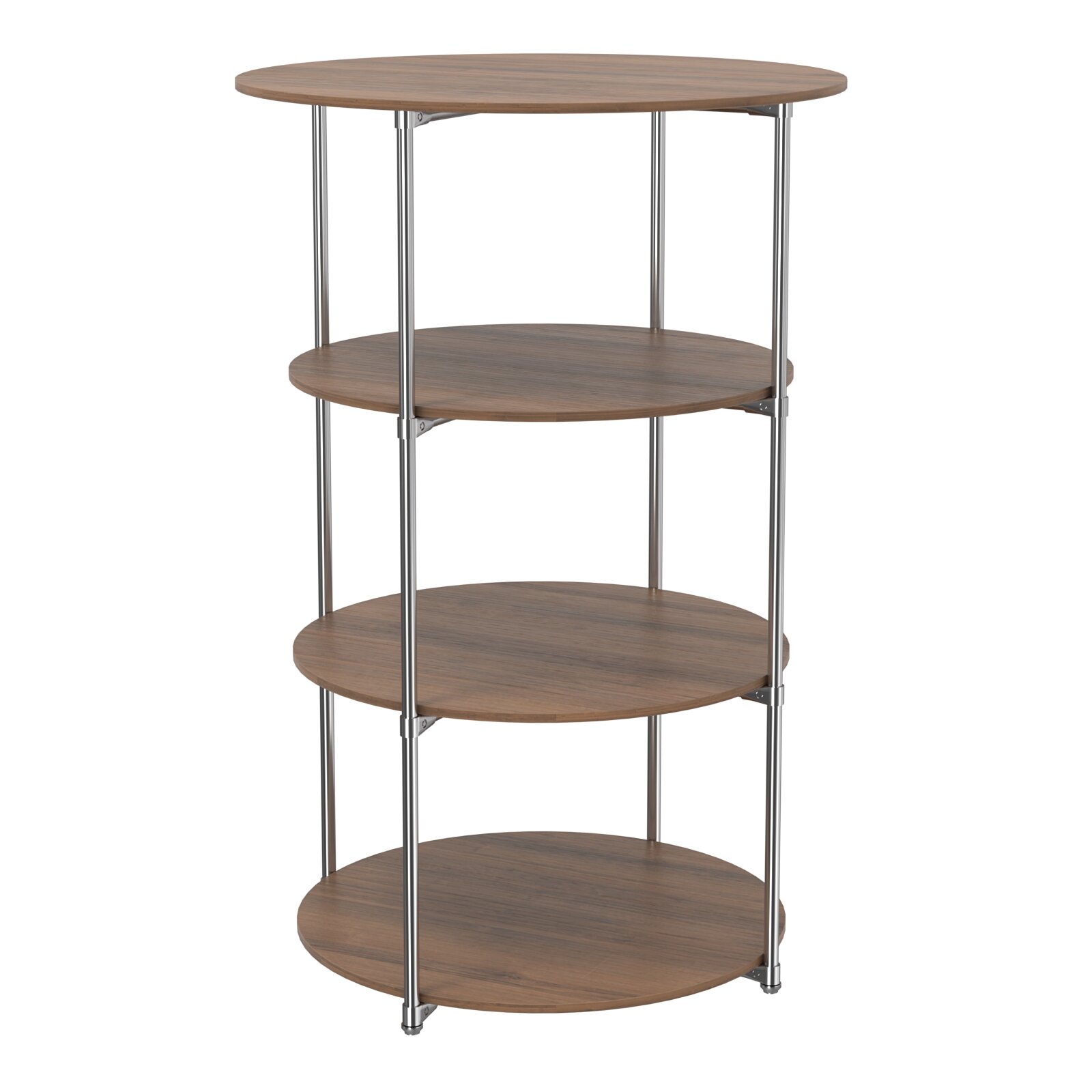 Торговые стенды сфера с полками №3 (с тремя полками ДСП 16мм), Орех