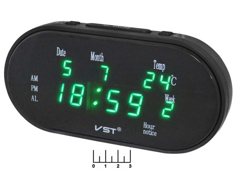 Часы цифровые VST-801WX-4 зеленые