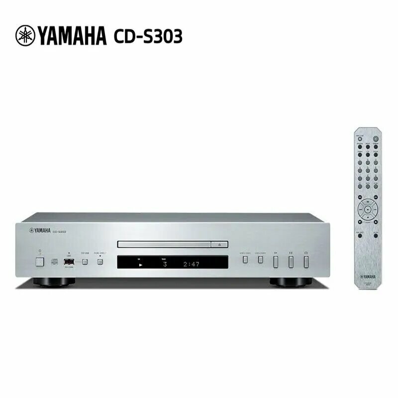 HIFI CD-плеер Yamaha CD 303 поддерживает чистый сквозной аудиовыход высокого качества, цифровое декодирование звука, воспроизведение по USB, Серебро