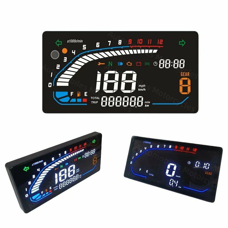 12 В универсальный регулируемый светодиодный экран цифровой датчик мотоцикла спидометр тахометр одометр приборная панель в сборе