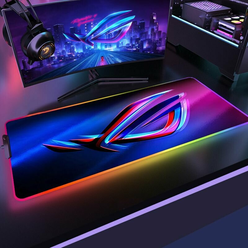 RGB LED Коврик для игровой клавиатуры и мыши, коврик для рабочего стола ноутбука, резиновый материал, размер 40x90xxxl