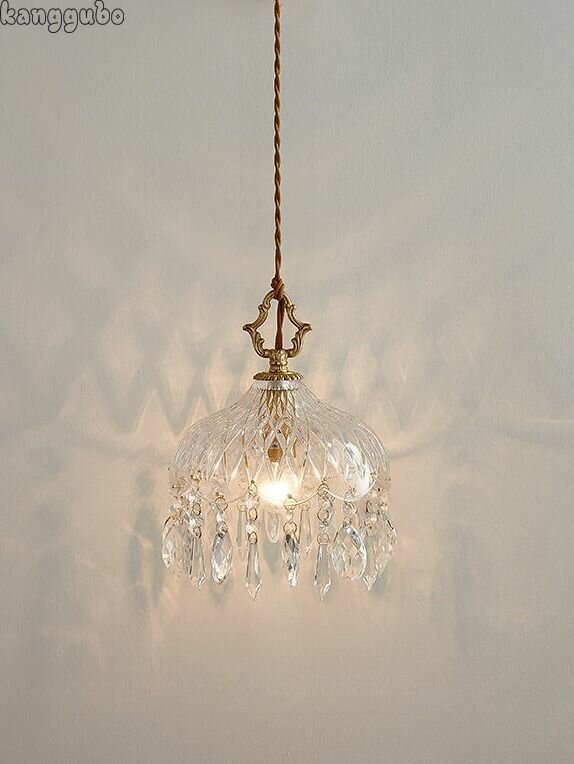 Полностью медная винтажная хрустальная люстра Диаметр 15см