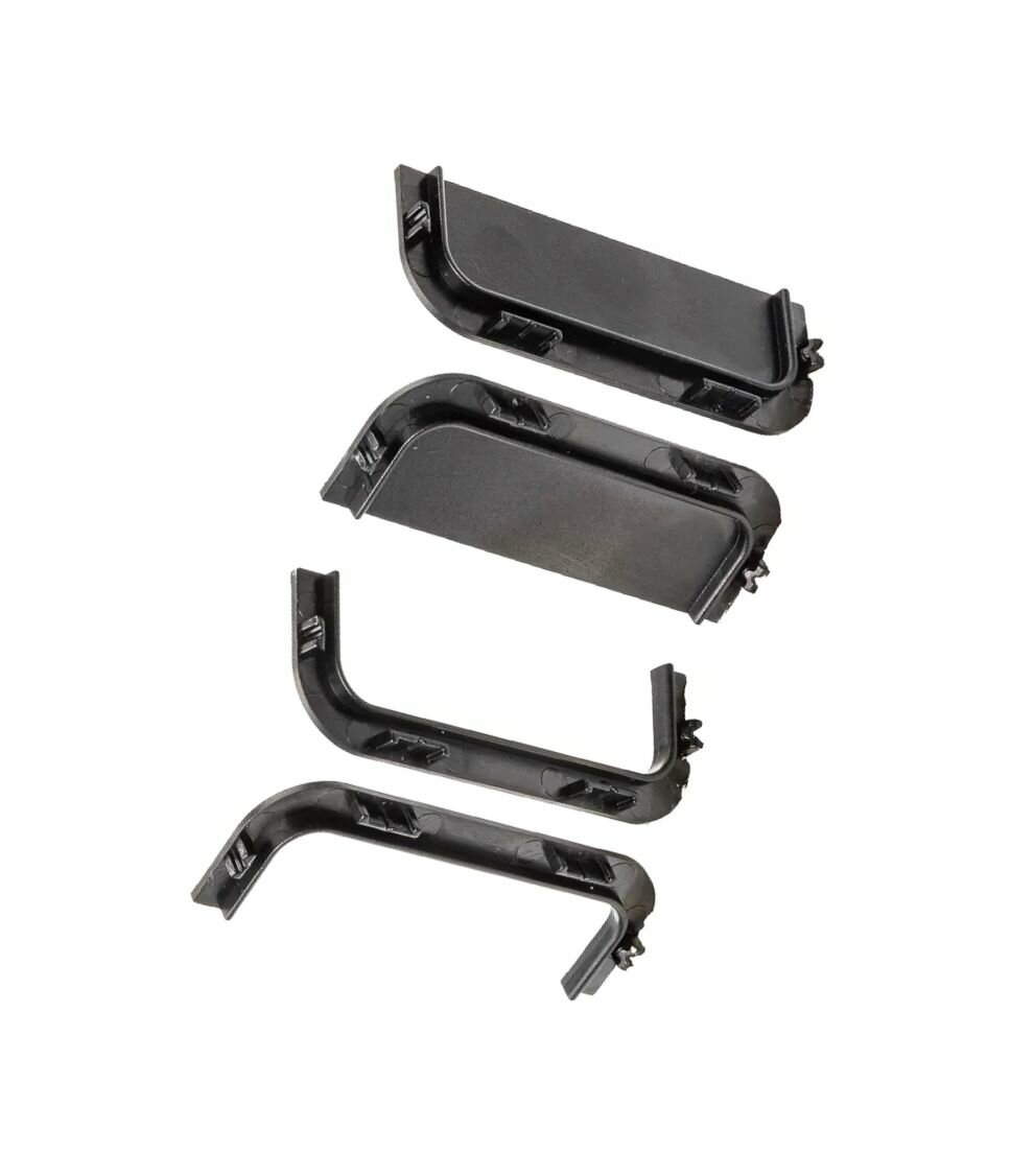 Комплект торцевых заглушек(открытых и сплошных) П-образного профиля FRM9201 Gola FIRMAX(4 части), пластик, черный