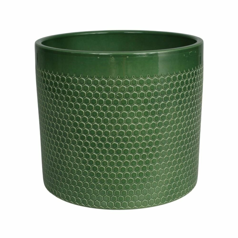 Кашпо керамическое 417 зеленое d13 см h12 см 1,5 л