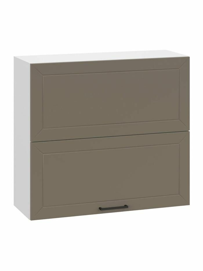 Кухонный модуль навесной, барный шкаф Сектор, 80х29.6х72 см, Белый / Базальт