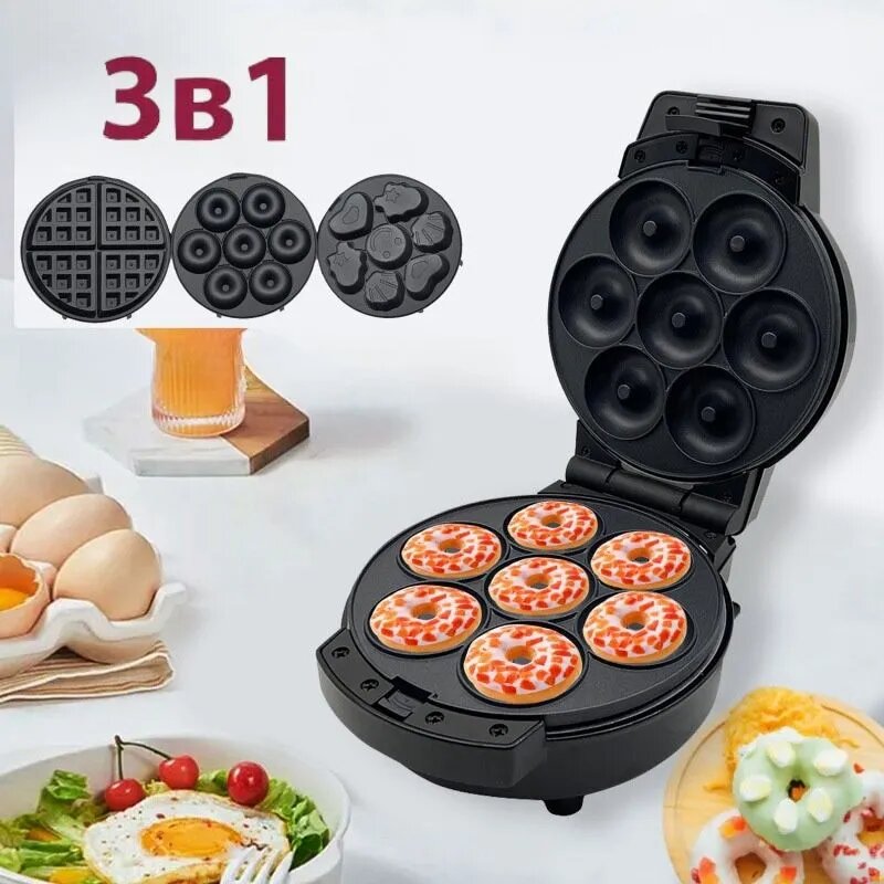 Вафельница SWHM-HFBJ-3IN1 600 Вт, черный