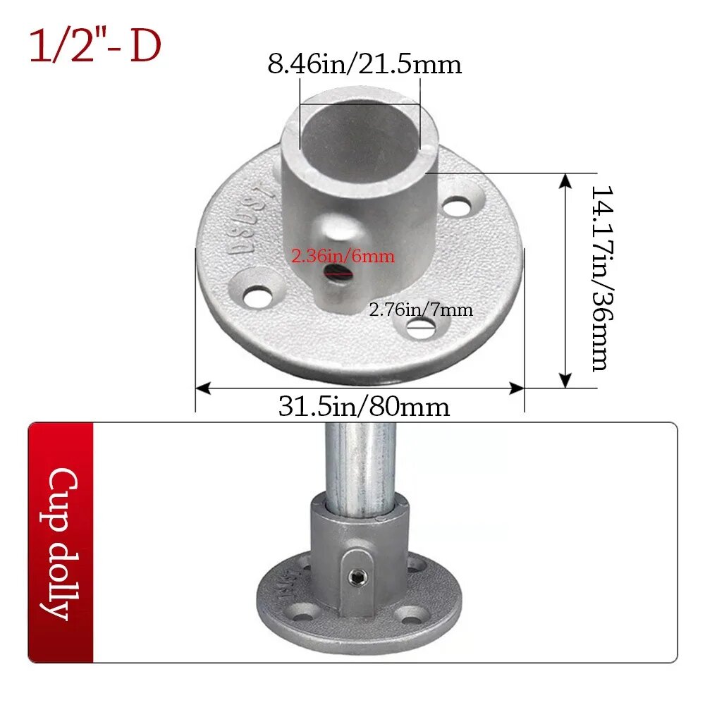 Фитинг для трубы алюминиевый 1/2'/3/4'/1' 1-2--- D