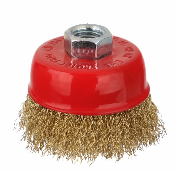 Щетка-насадка DORN для УШМ латунированная чашечная М14х65 мм