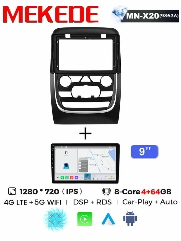 Магнитола 9" Mekede MN X20 Pro 4/64 Gb Dodge Durango 3 WD 2013-2020 carplay