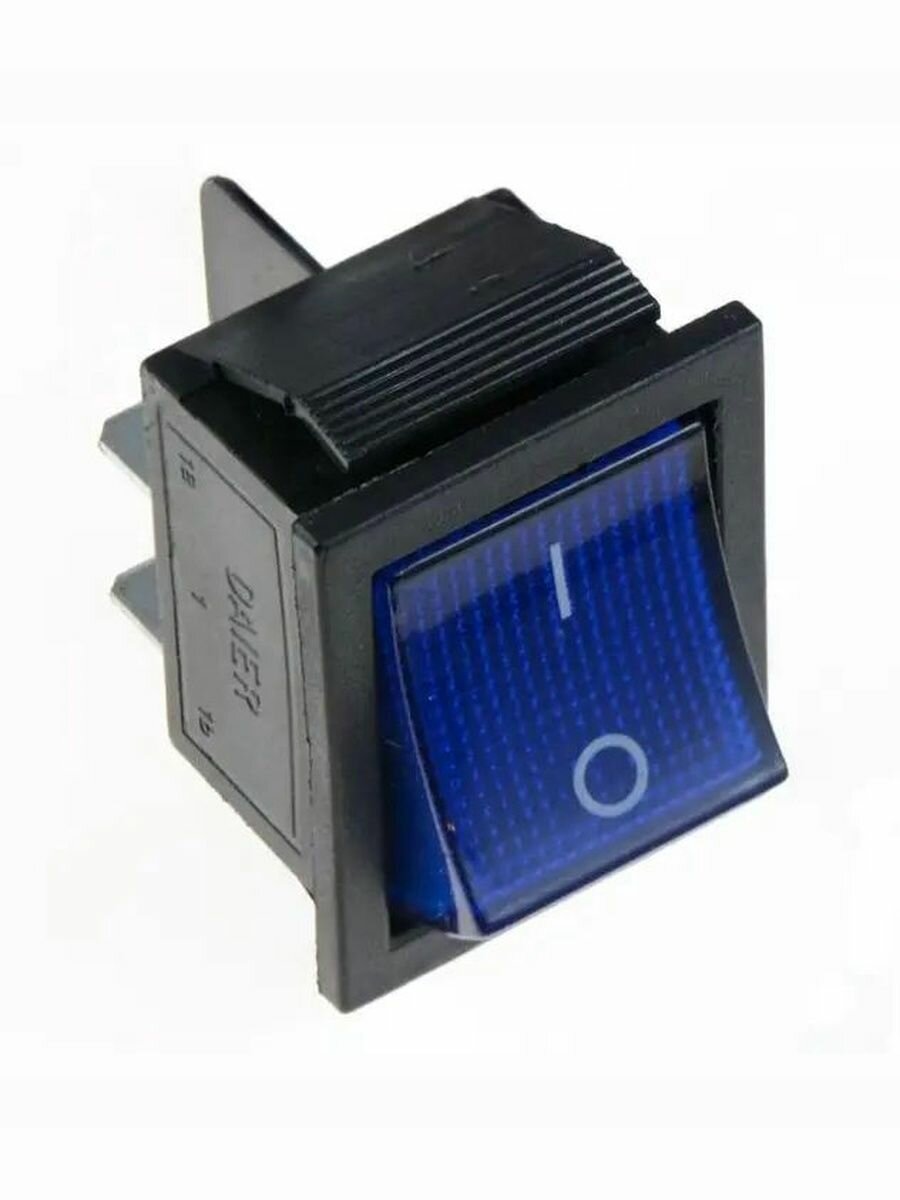 Кнопка включения KCD4 4х. конт.16A-250V; 20A-125V (с подсветкой) синий