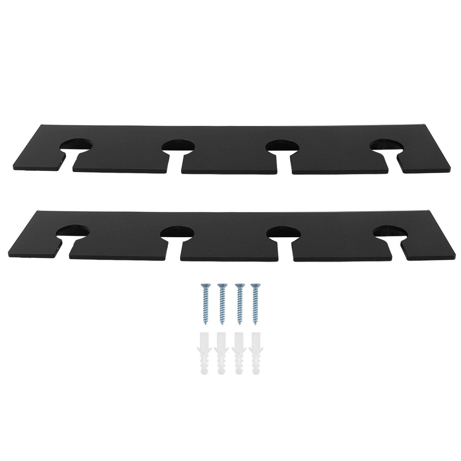 2 шт. Настенные акриловые держатели для бокалов, компактная подвесная полка для бокалов под шкаф, вмещает 8 бокалов на ножке, черные.