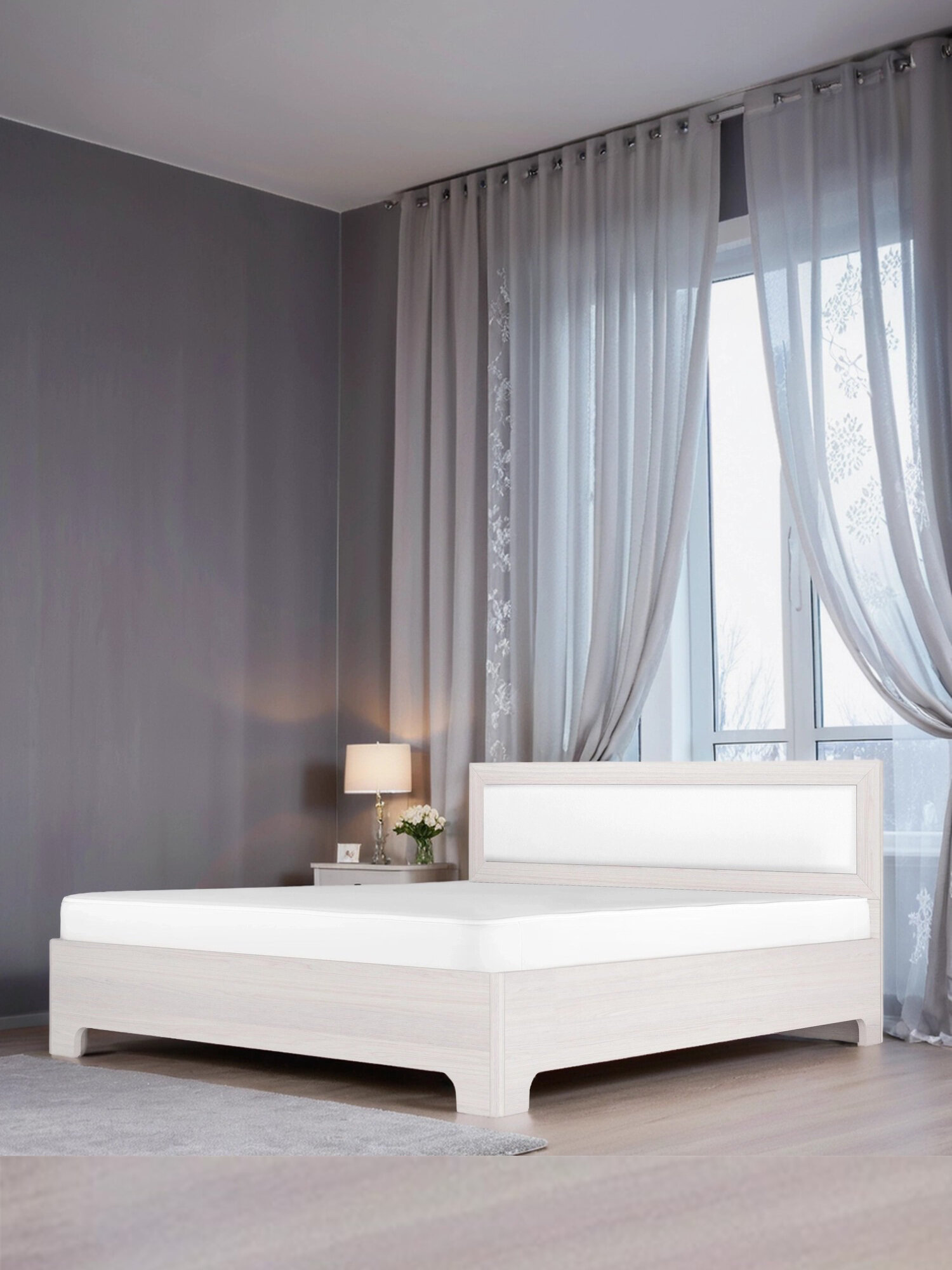 Кровать с основанием и мягкой спинкой 140х200 Парма Нео Кураж