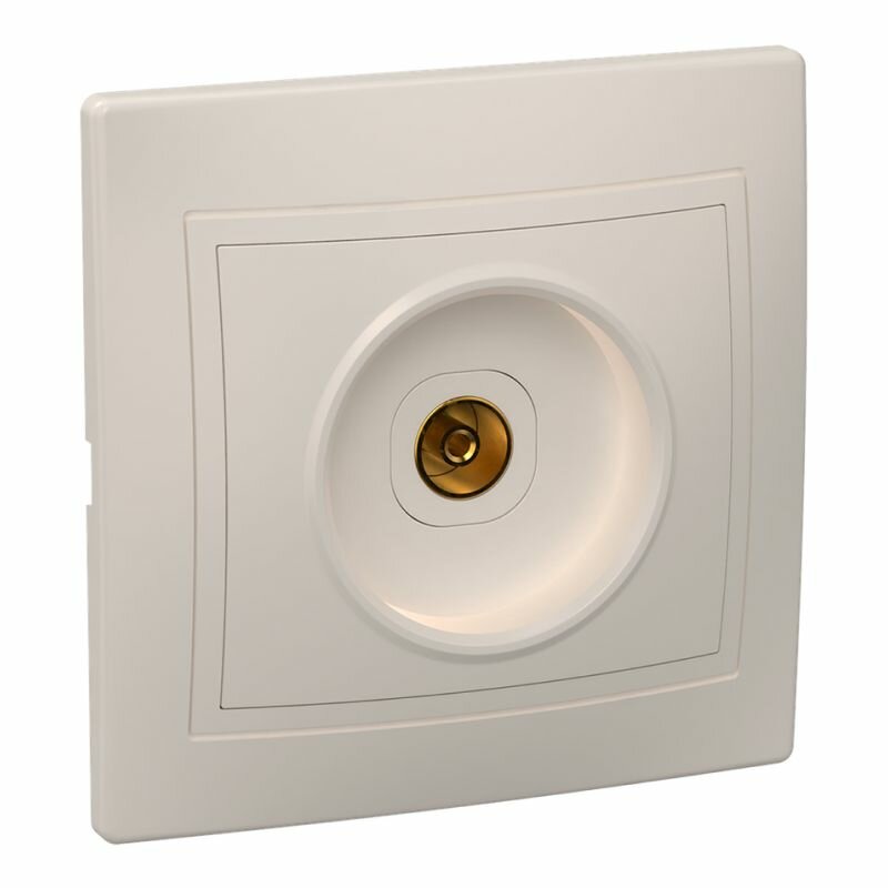 Розетка TV кварта, одиночная, телевизионная, кремовый EAK10-K33-DM IEK