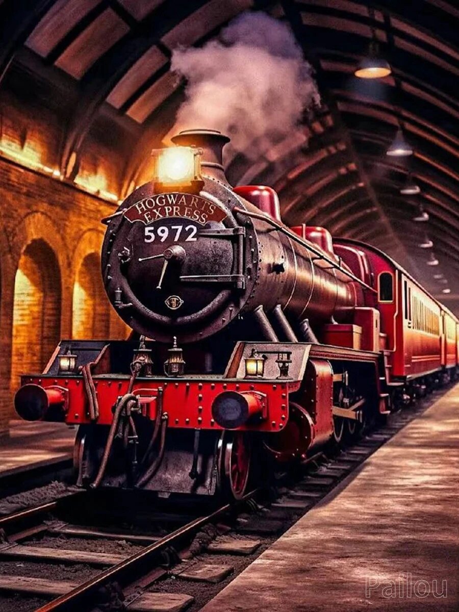 Алмазная мозаика на подрамнике "Гарри Поттер" круглые бриллианты 40х50см