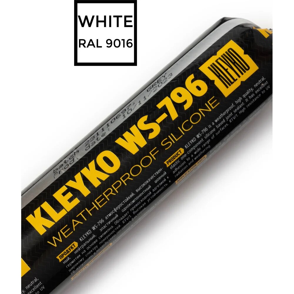 KLEYKO Атмосферостойкий силиконовый нейтральный однокомпонентный герметик WS-796 590 мл белый 00-00000111