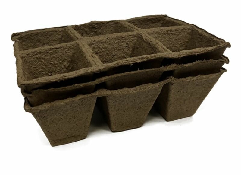 Горшок торфяной для рассады 6 ячеек 18 шт.