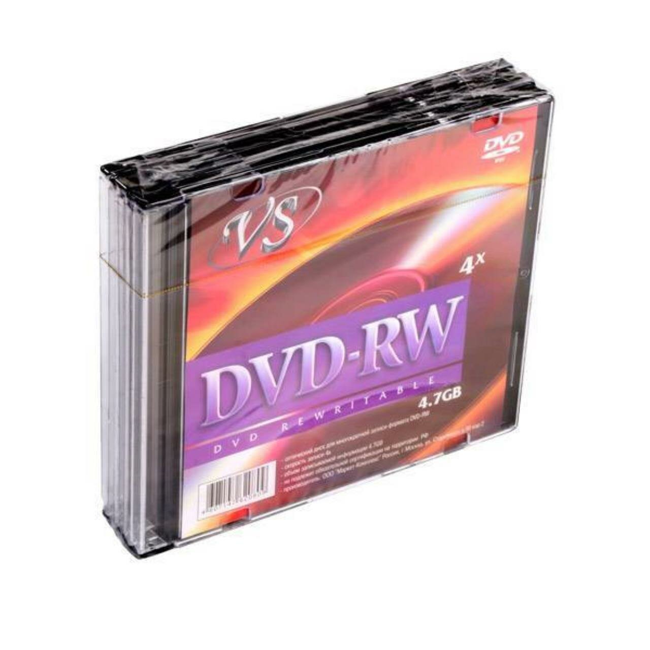 Диск DVD-RW VS 4 Гб 4х slim