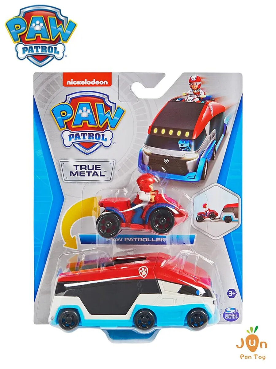 Щенячий патруль, Paw Patrol True Metal Paw Patroller Ryder ATV / Детский Коллекционный Литой Грузовик