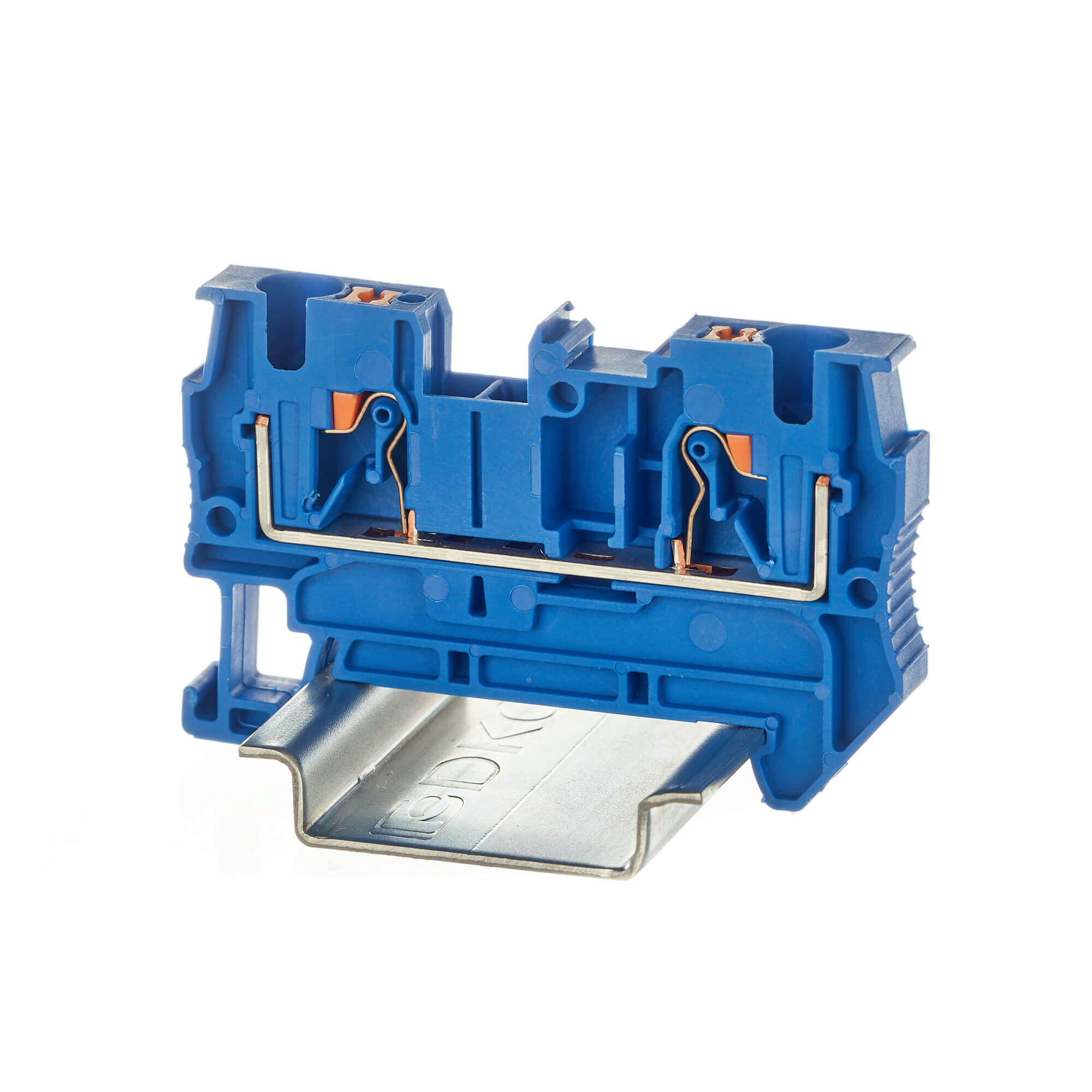 Клемма VPR-4-BU проходная, зажим push-in, 2 точки подключения, 4 кв. мм, (ДКС) (16 шт. в наборе)