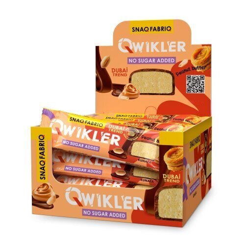 Батончик глазированный QWIKLER с арахисом и хрустящим тестом 30 шт по 35 гр