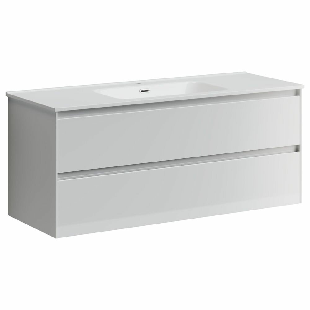 Тумба с раковиной для ванной Sancos Cento, 121 см, белый глянец