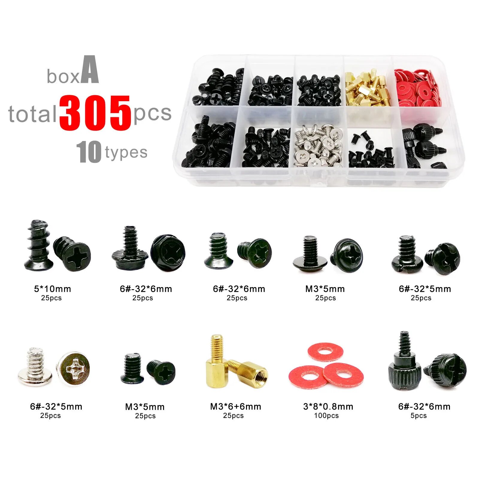 Комплект крепежа для ПК HZYUEGOU set A 305pcs