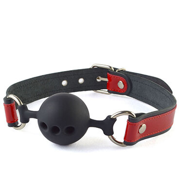 Sitabella Кляп с отверстиями, черно-красный На регулируемых ремешках