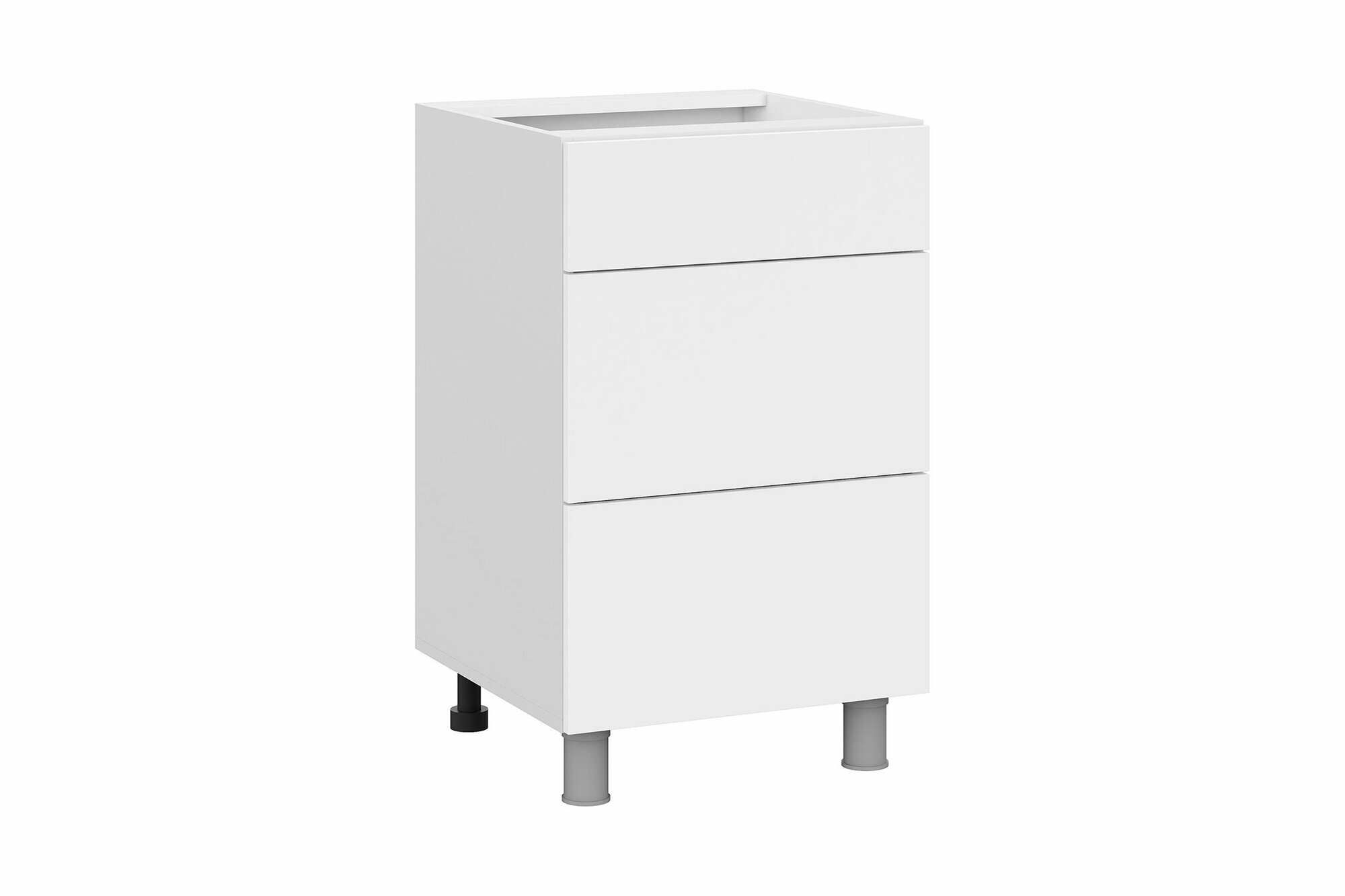 Шкаф нижний с ящиками Нонтон Монора, 50х50.6х82.4 см, белый / лунный бархат