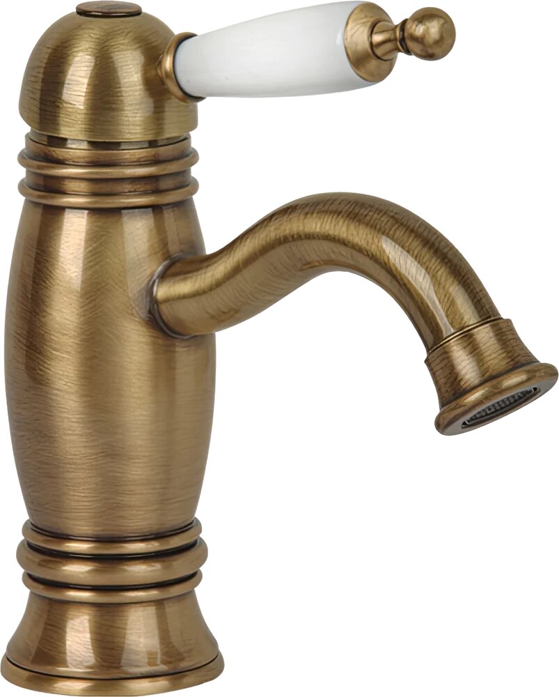 Смеситель для раковины Migliore Oxford 19095 бронзовый, глянцевый, кран для ванной в раковину, из латуни, рычажный, с керамическим картриджем