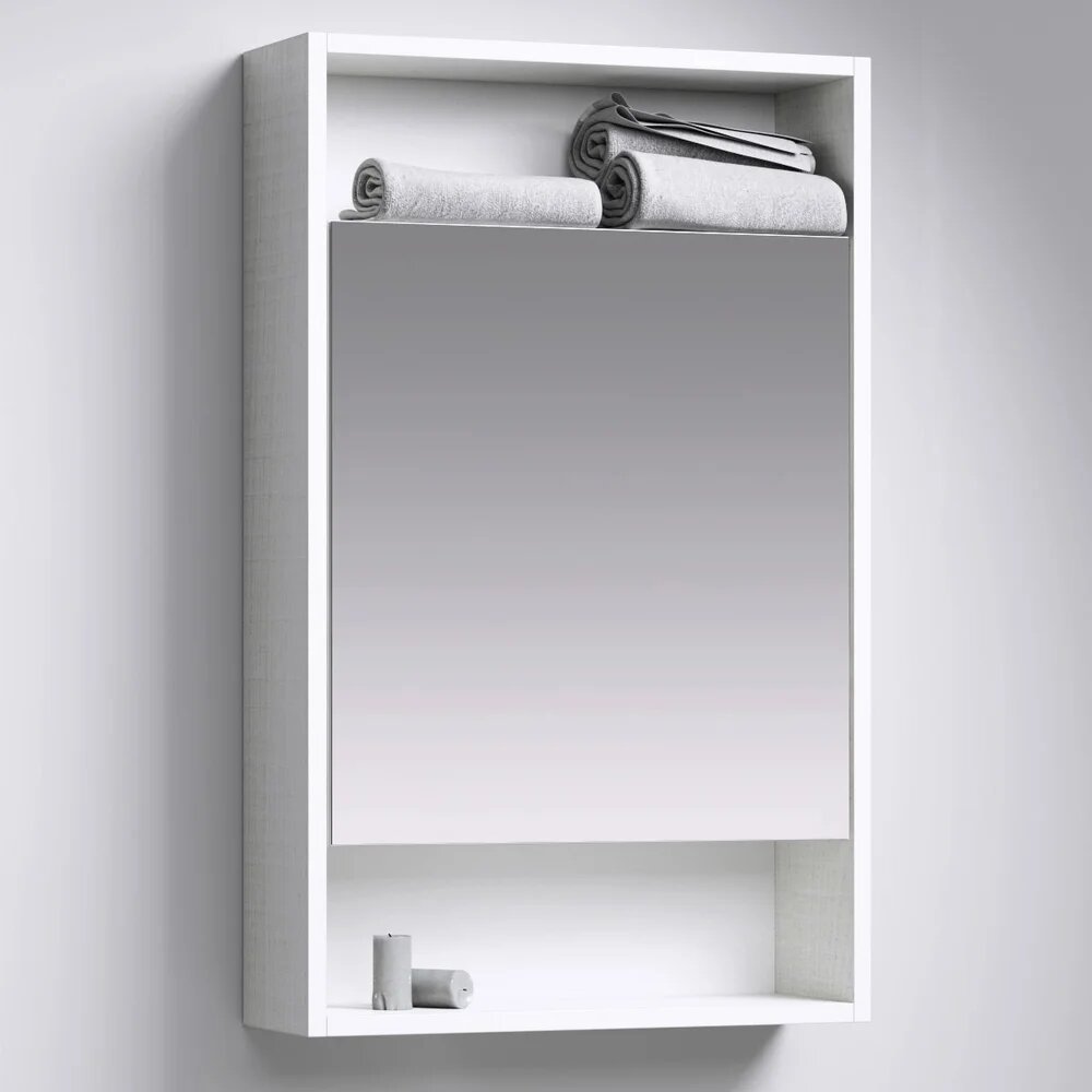 Зеркало-шкаф Aqwella City 50 с боковыми полками, 50 см, белое, зеркало настенное в ванную