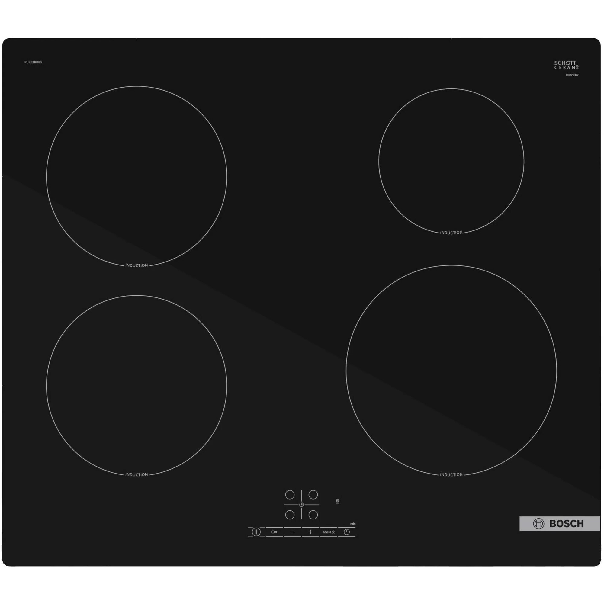 Индукционная варочная панель Bosch PUE63RBB5E 4600 Вт, чёрного цвета