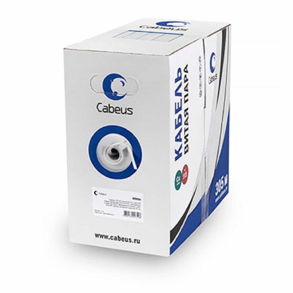 Cabeus Кабель витая пара UTP - 4P - Cat.5e - SOLID - GY - LIGHT, серый 305 м