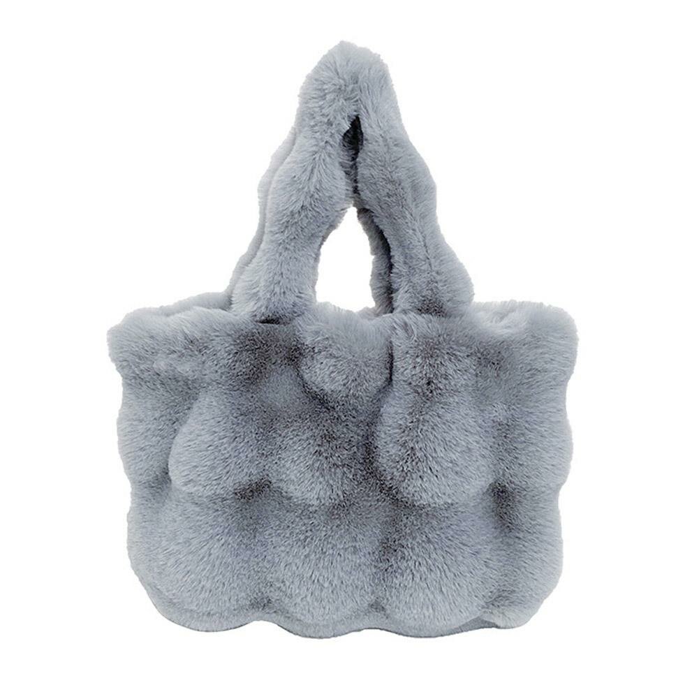 Стильная плюшевая сумка. Женская меховая сумка мессенджер на плечо.