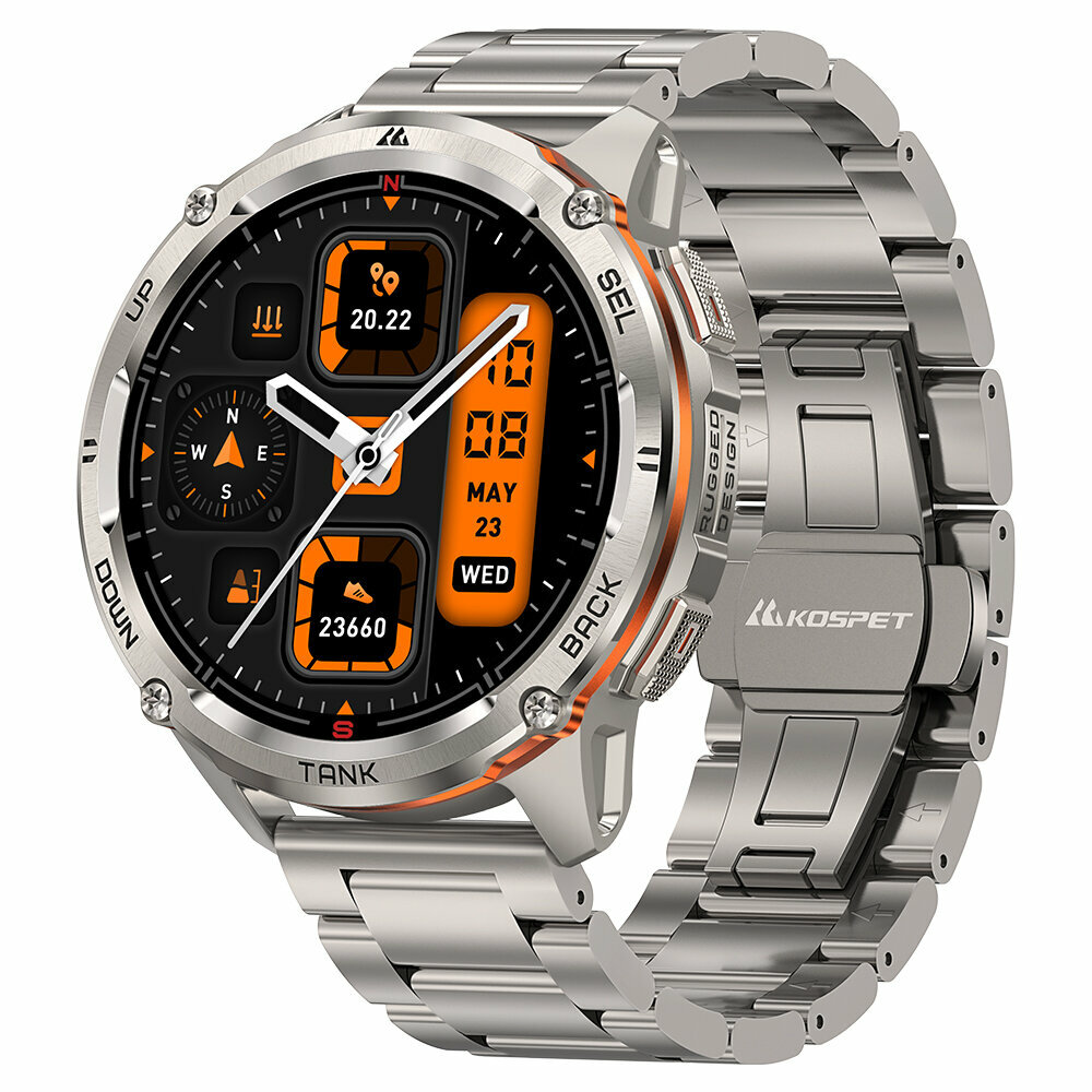 KOSPET T3Ultra2 Мужские умные часы водонепроницаемы на глубине до 100 метров, поддерживают звонки по Bluetooth и GPS