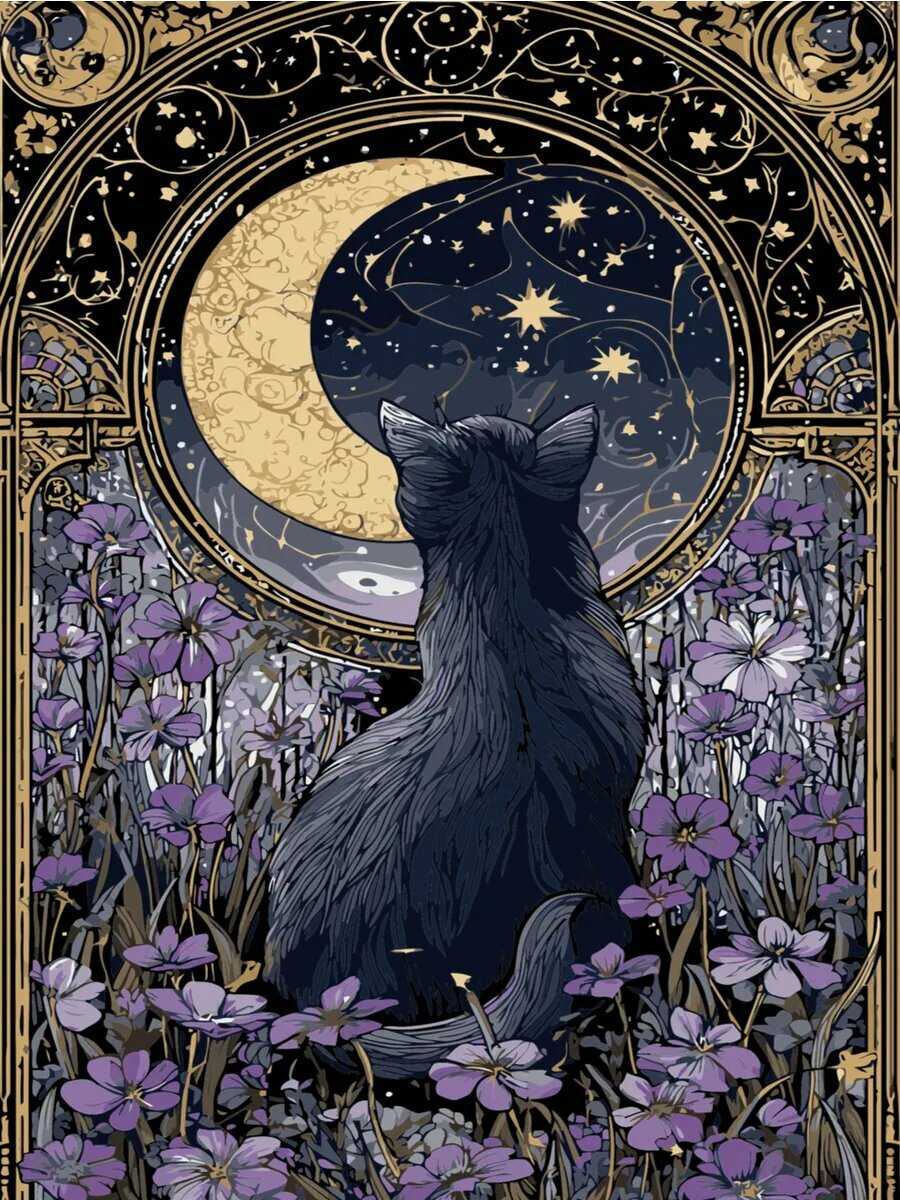 Картина по номерам 30x40 см черный кот