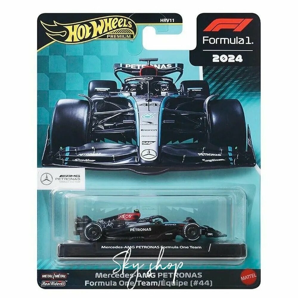 Hot Wheels Premium 1/64 машинка формула 1 Mercedes-AMG PETRONAS Formula One Team W15 Car #44 Lewis Hamilton, моделей автомобилей из литых под давлением сплавов