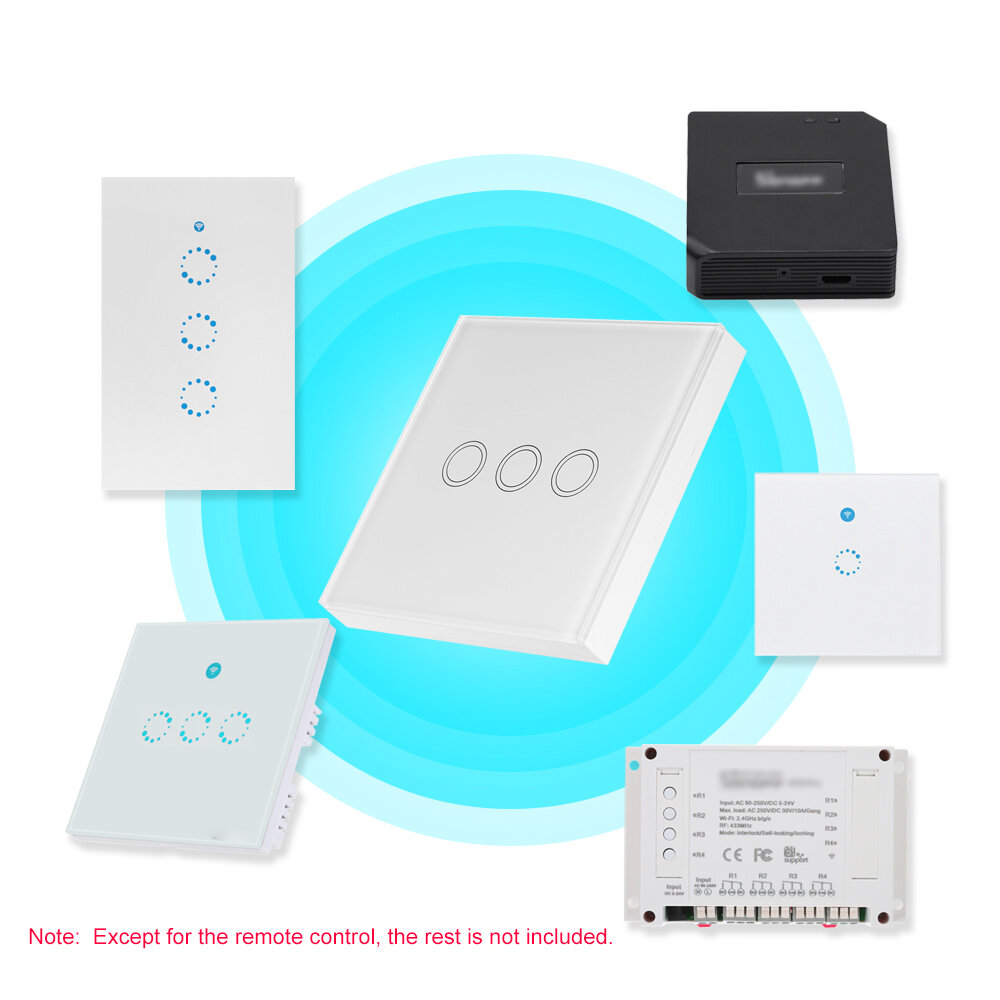 EWeLink 3-канальная настенная сенсорная панель класса «Люкс» T433 86 Type, с клейкой основой, 433 МГц беспроводной RF-передатчик, модуль автоматизации, 3 группы, совместим со всеми устройствами SONOFF